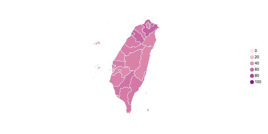 台灣縣市/鄉鎮互動地圖 / Visualize with PlotDB